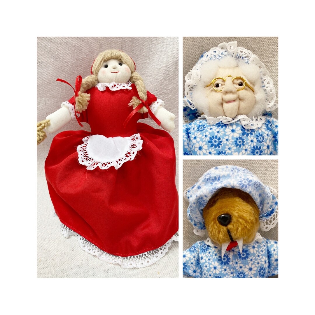 Alma’s Designs Little Red Riding Hood Doll Topsy-turvy Granny Wolf Red ...