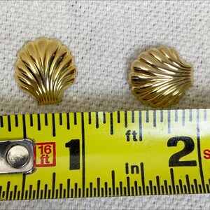 Vintage Fabergé Gold Tone Shell Stud Earrings - Etsy