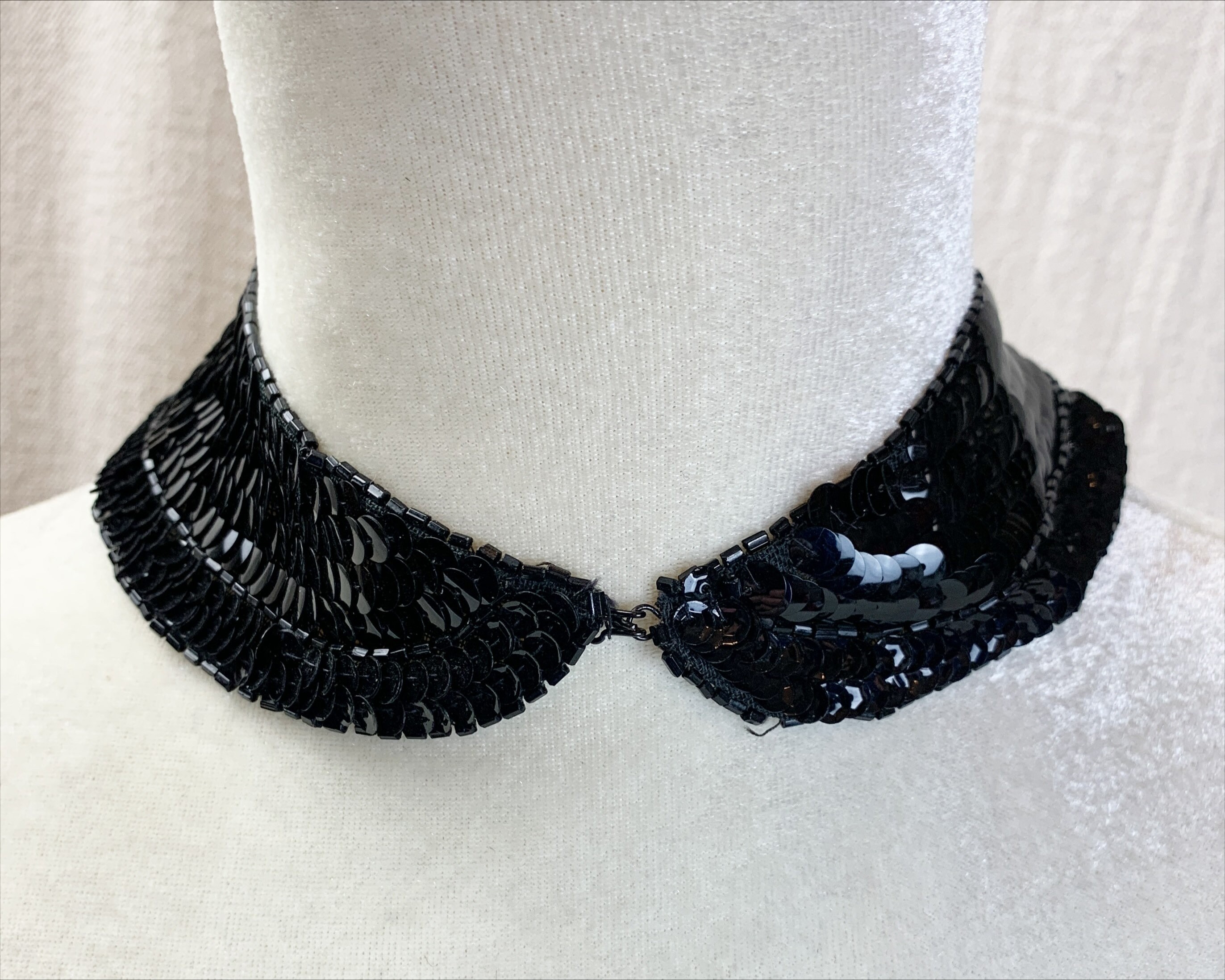 1950s Black Sequin Beaded Peter Pan Collar Made in France - Etsy