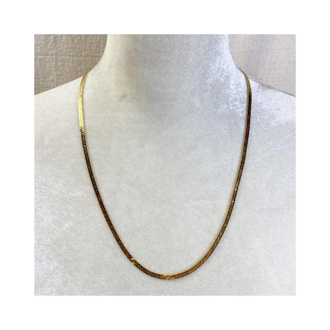 Vintage Monet Necklace, Monet Gold Herringbone Chain, Monet Jewelry, 22 Inches - Etsy