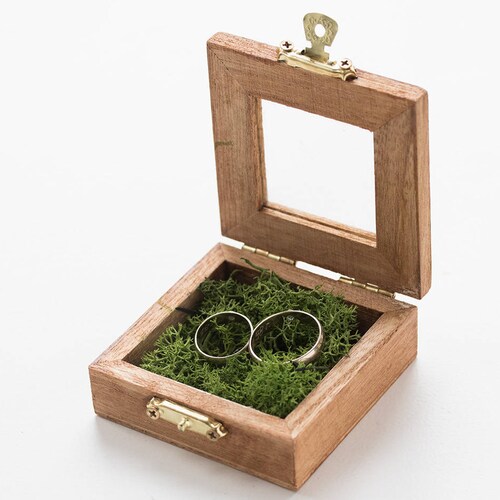 Wedding Box Personalized Ring Bearer Box With a Glass Lid - Etsy