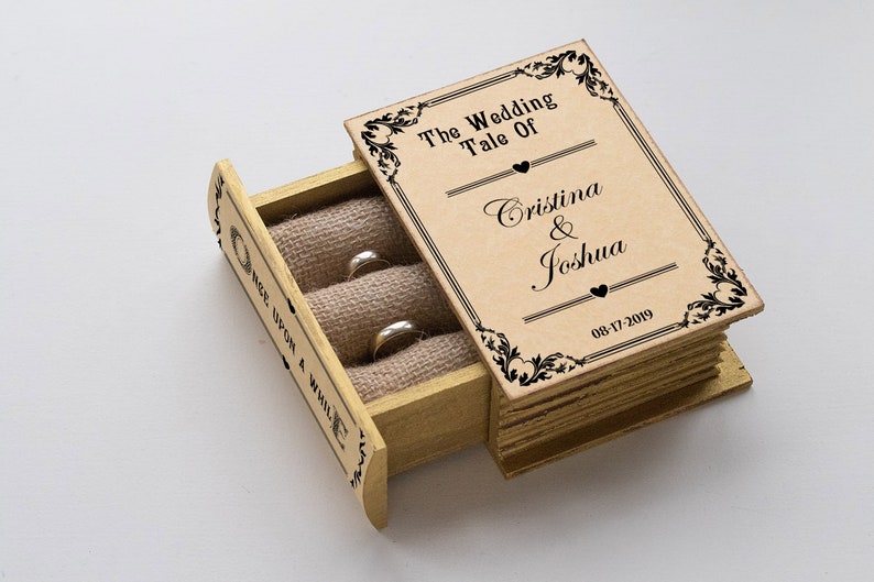 Rustic wedding ring box Ring bearer box Wooden Ring box | Etsy