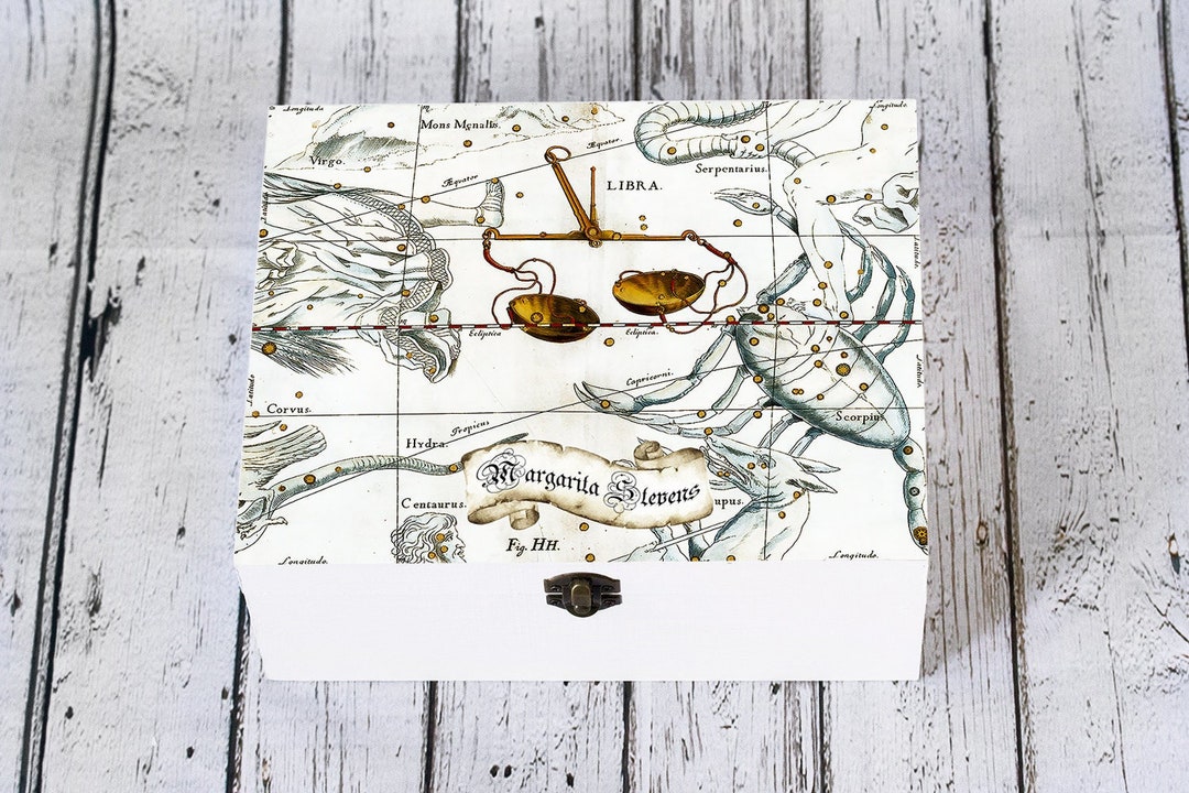 Libra Zodiac Gift Box: Personalized Keepsake Wooden Box - Etsy