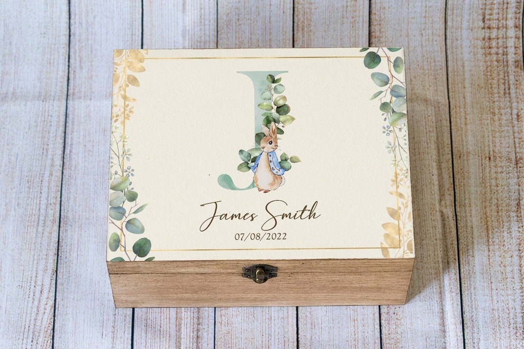 Personalised Baby Keepsake Box, Peter Rabbit Memory Box, Baby Shower ...