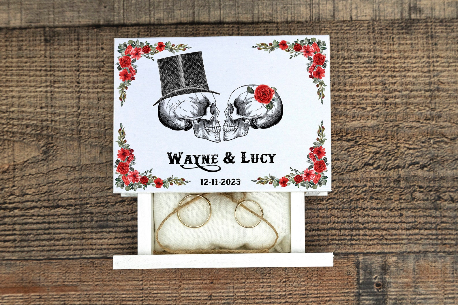 Gothic Ring Bearer Box Skulls Ring Box Halloween Wedding Ring - Etsy