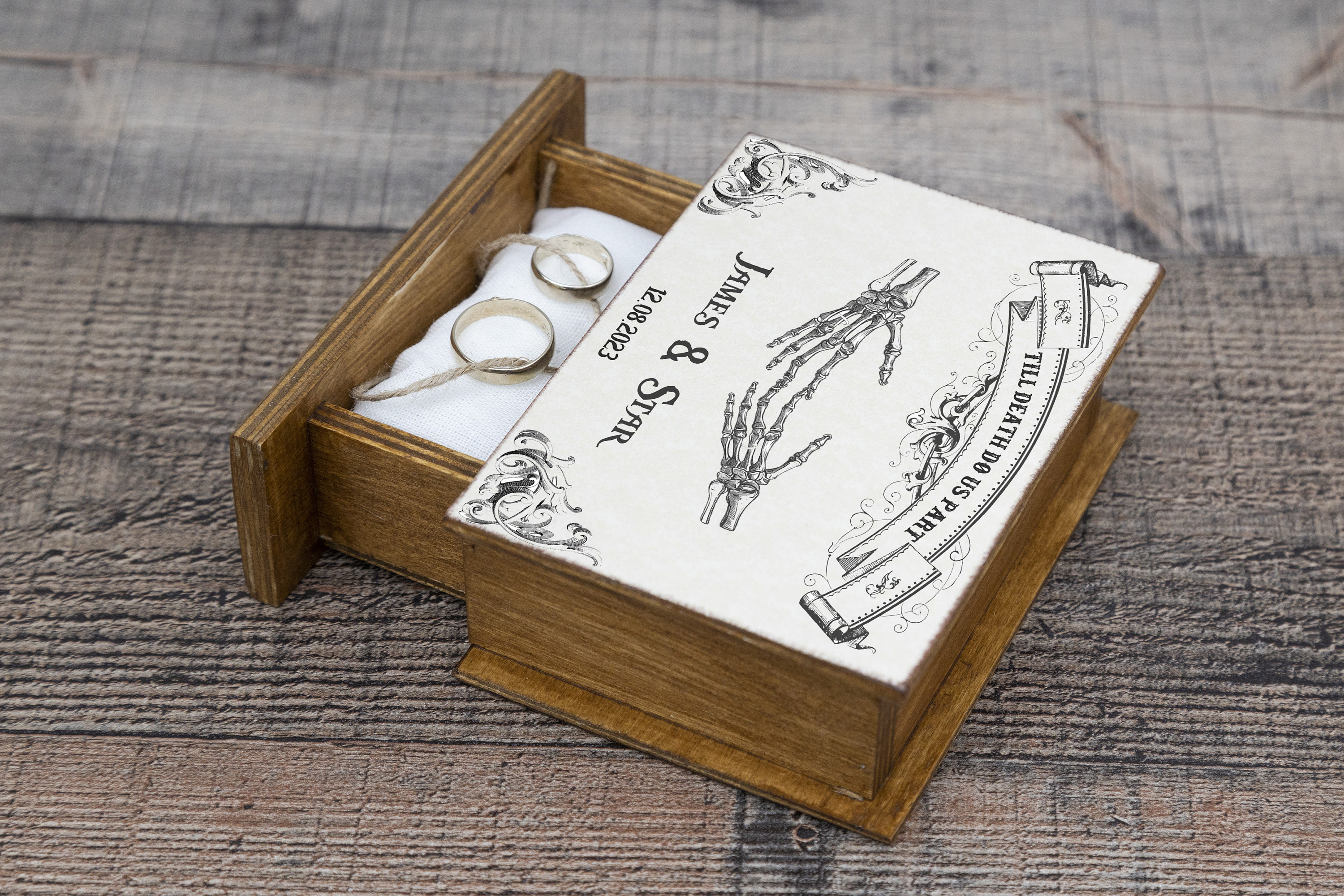 Halloween Wedding Ring Box Skulls Ring Box Gothic Ring Bearer Box ...