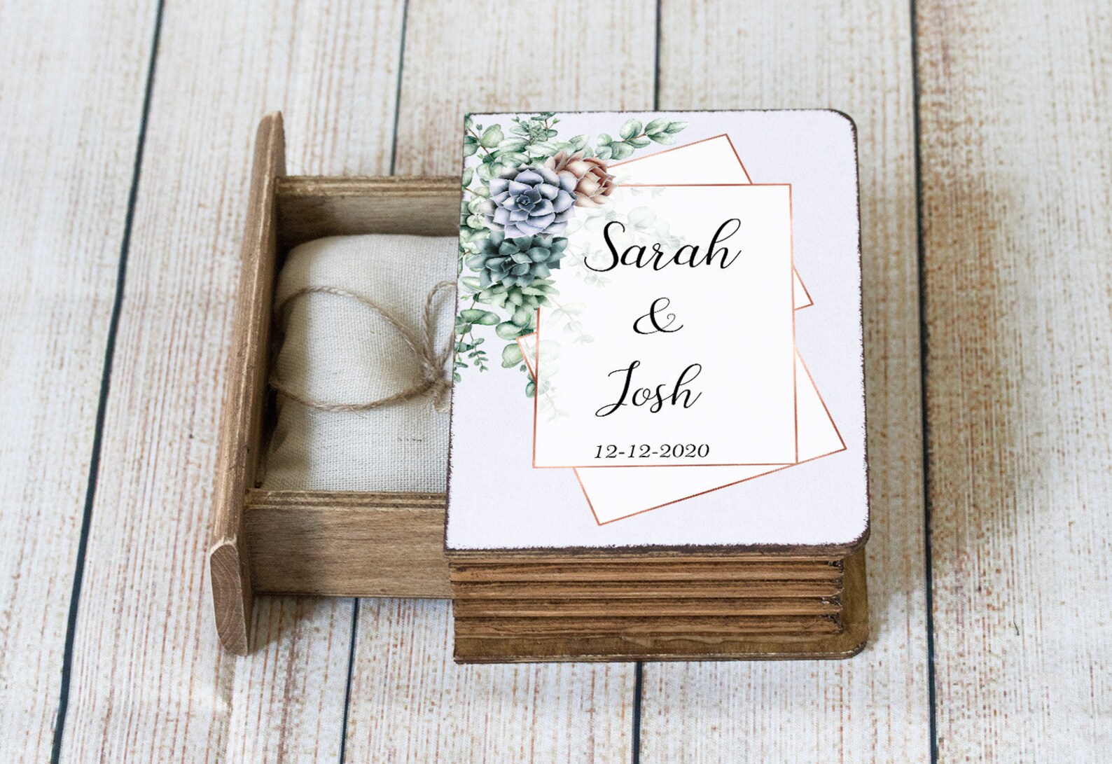 Geometric Floral Ring Box White Wedding Ring Box Custom Ring - Etsy UK