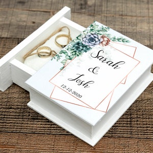 Geometric Floral Ring Box White Wedding Ring Box Custom Ring - Etsy UK