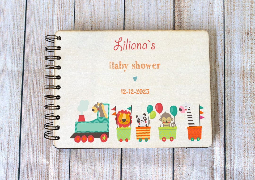 Personalized Baby Shower Memory Book: Animal Sketchbook, Custom ...