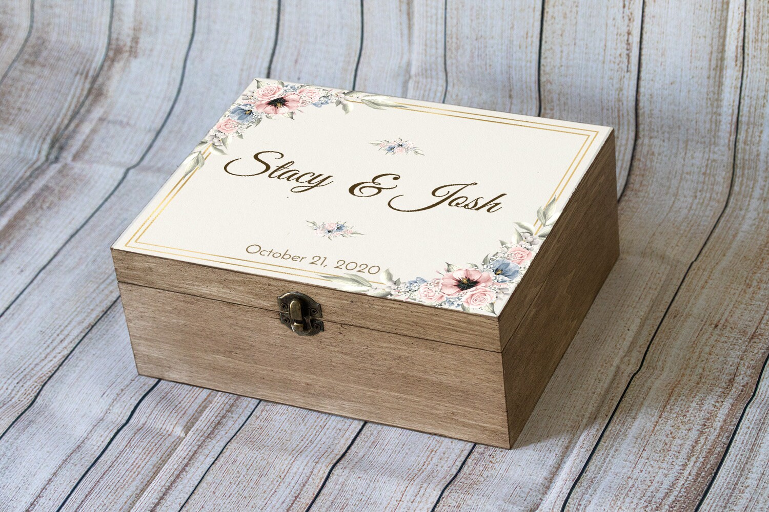 Personalized Wedding Card Box Floral Card Box Keepsake Box Etsy