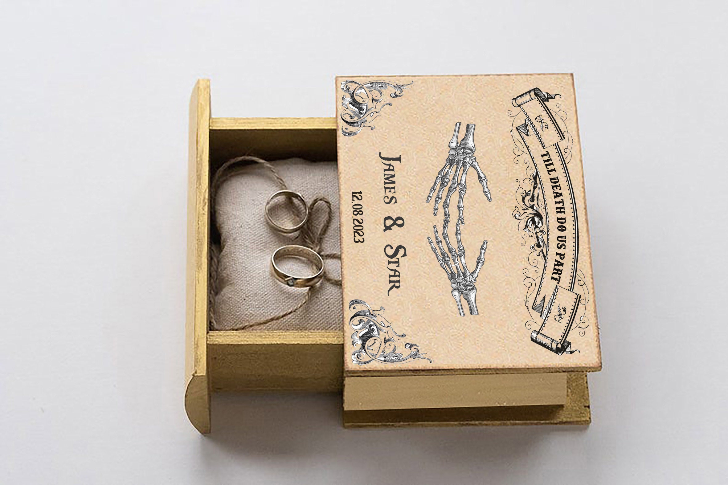 Halloween Wedding Ring Box Skulls Ring Box Gothic Ring Bearer - Etsy