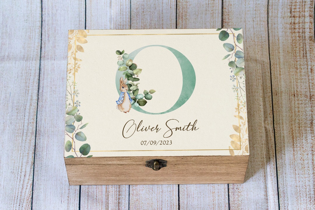 Peter Rabbit Keepsake Box, Personalised Baby Memory Box, Baby Shower ...