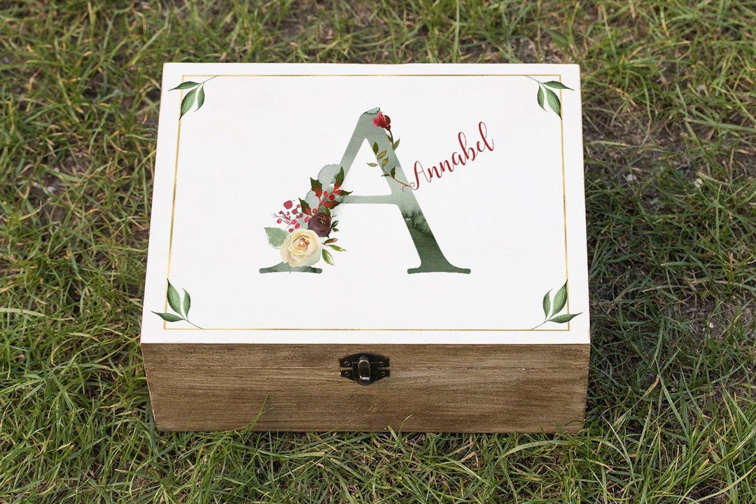 Personalised Monogram Box, Jewelry Box, Birthday Gift, Personalized ...