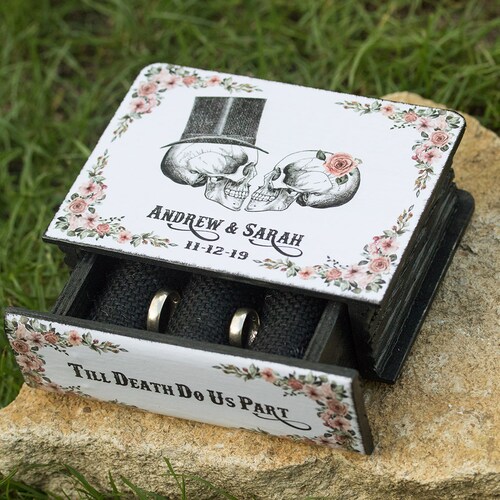 Gothic Ring Bearer Box Skulls Ring Box Halloween Wedding Ring | Etsy