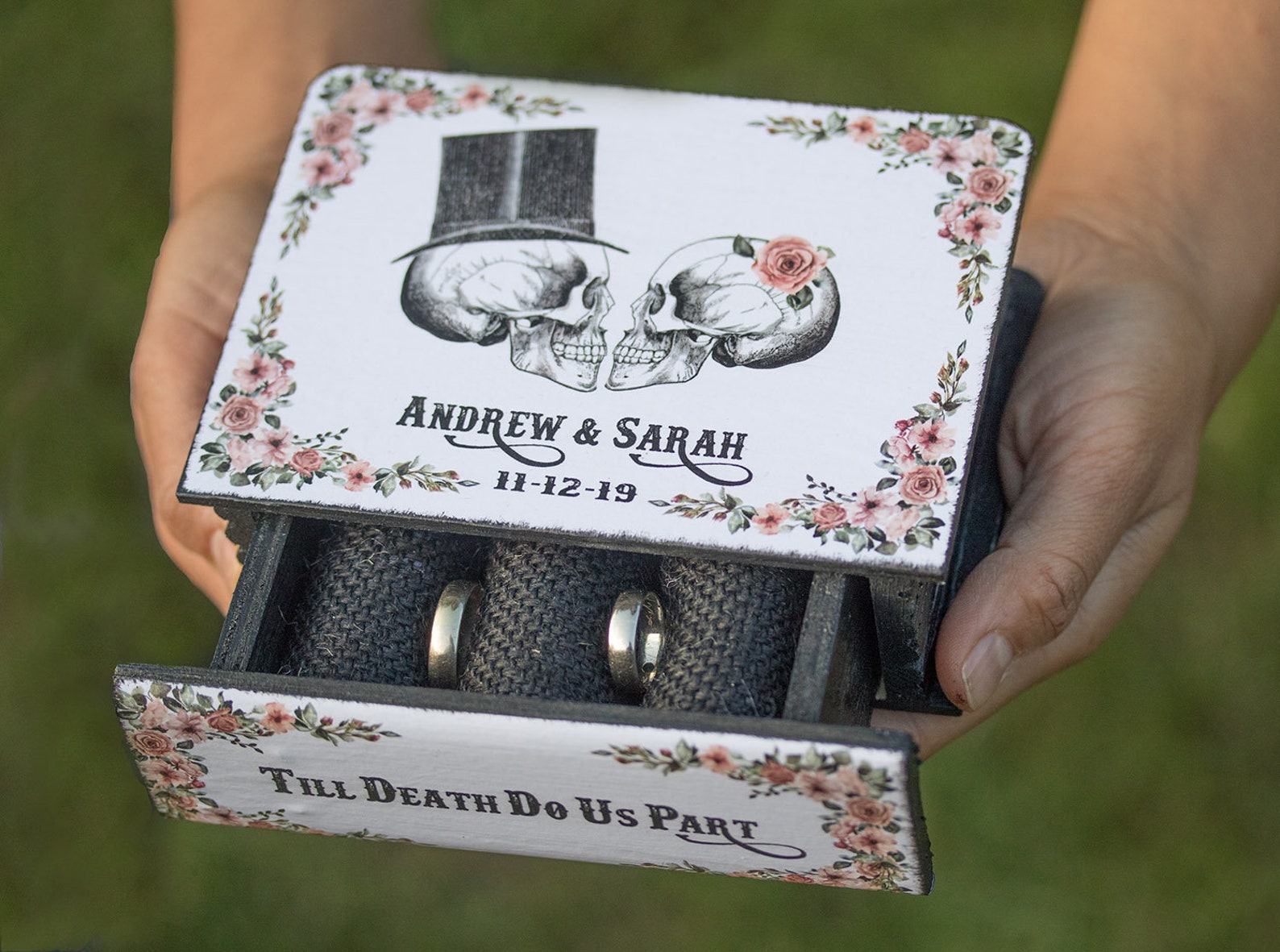 Gothic Ring Bearer Box Skulls Ring Box Halloween Wedding Ring | Etsy