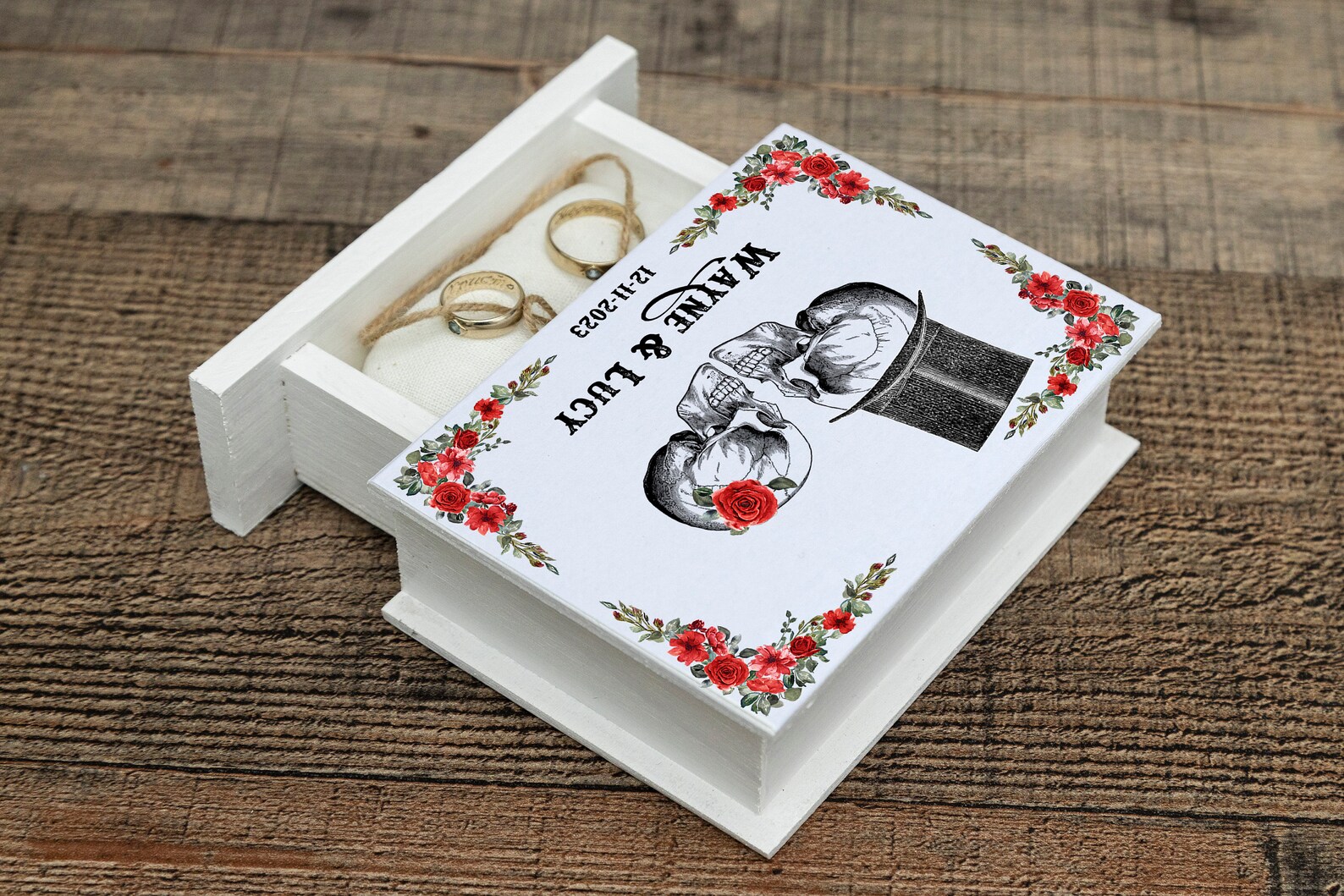 Gothic Ring Bearer Box Skulls Ring Box Halloween Wedding Ring - Etsy