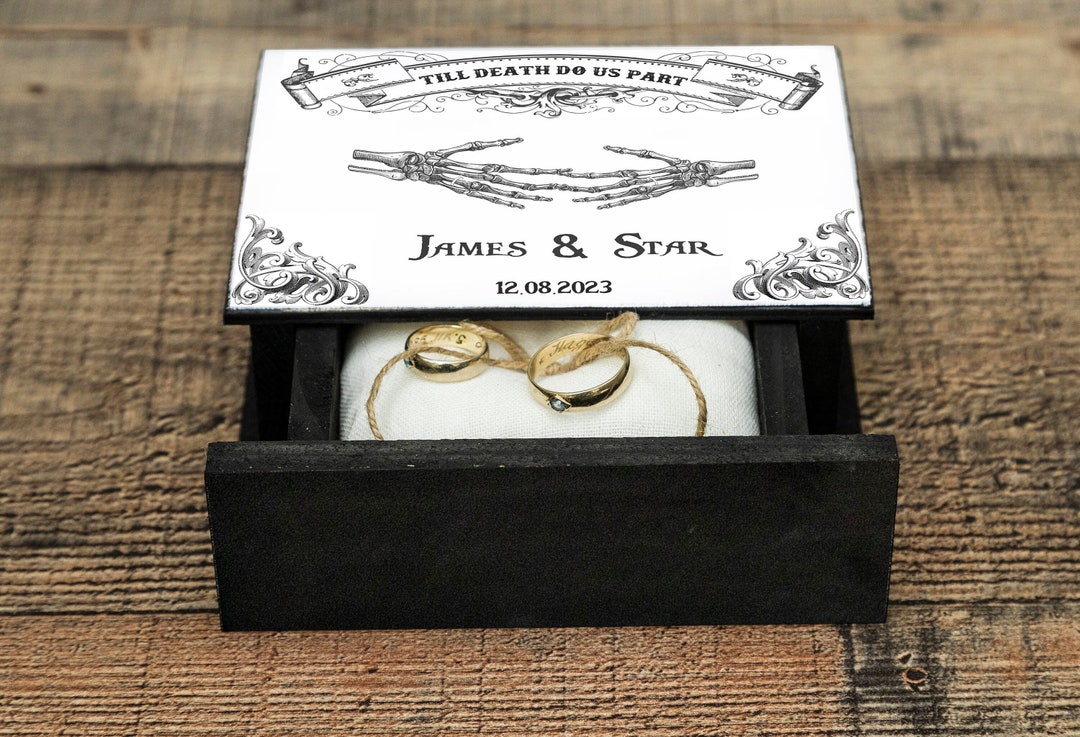 Halloween Wedding Ring Box Skulls Ring Box Gothic Ring Bearer Box ...