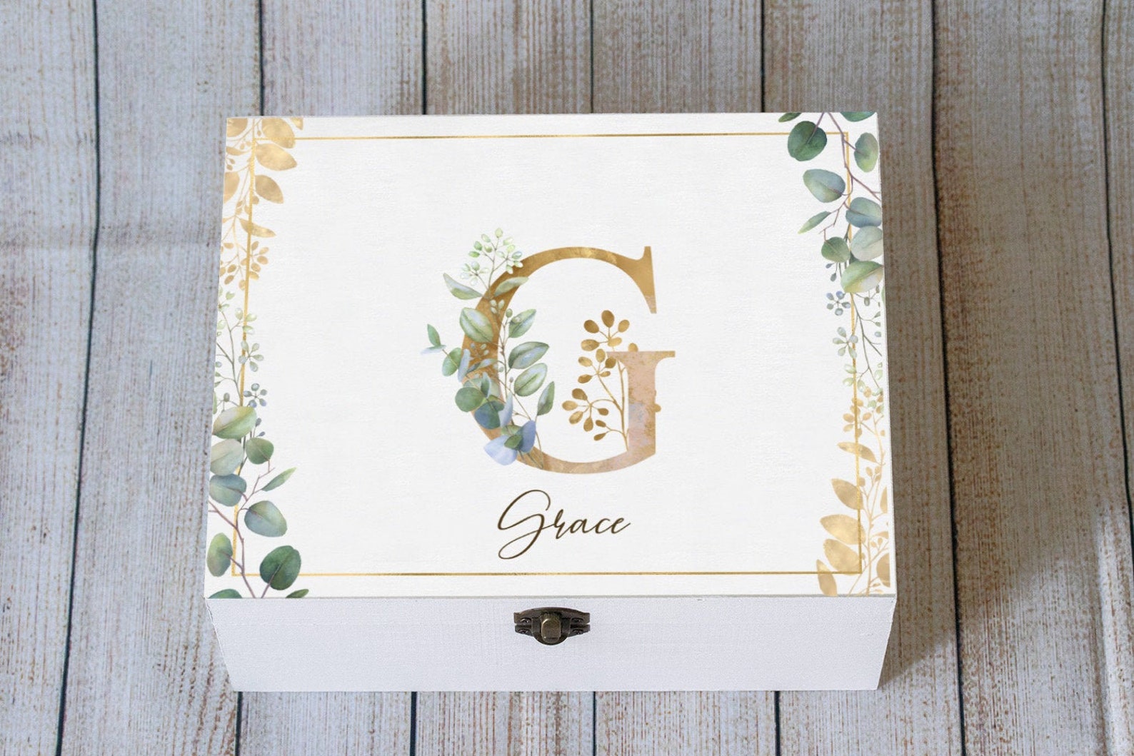 Personalized Memory Box Keepsake Box Floral Monogram Box - Etsy