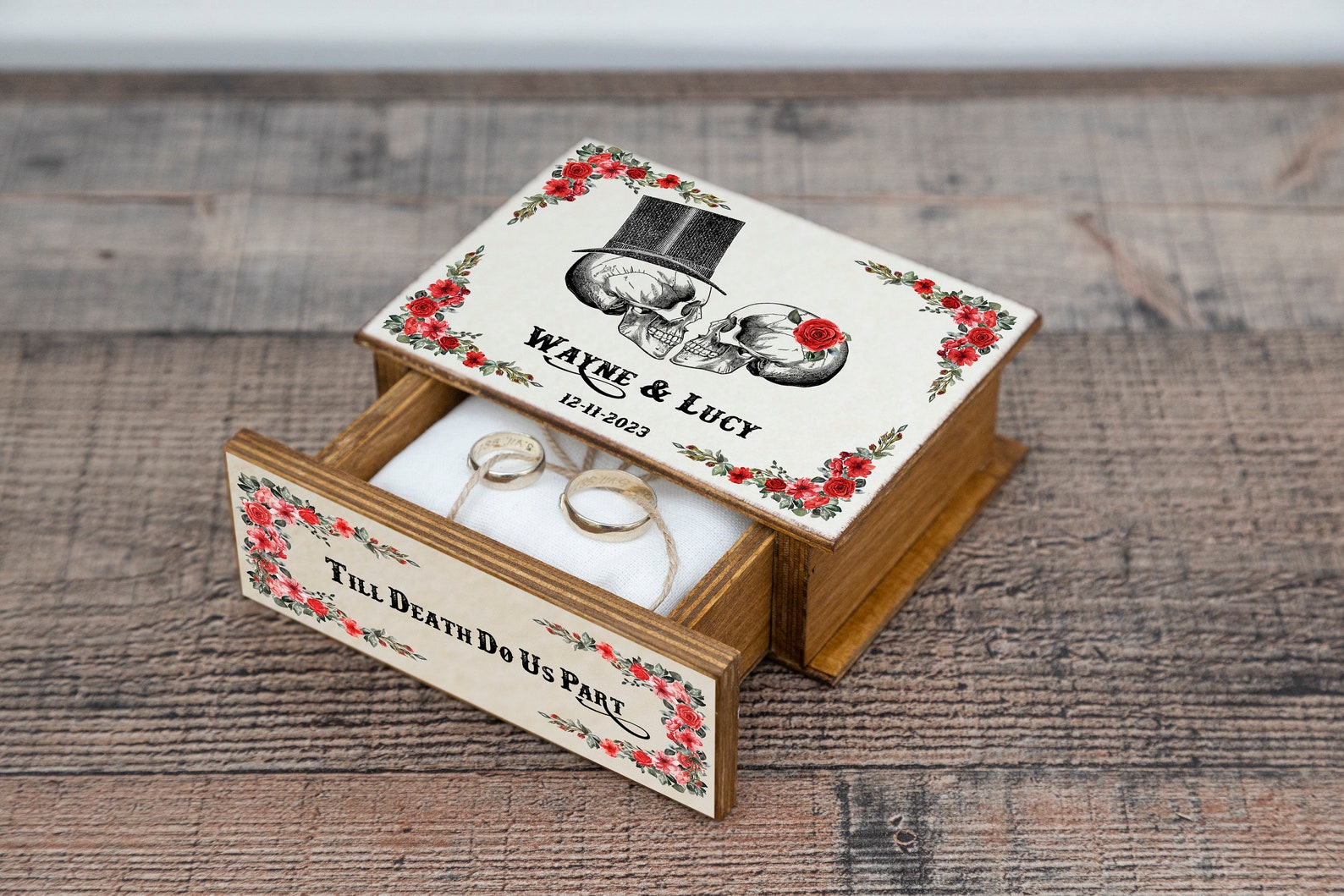 Gothic Ring Bearer Box Skulls Ring Box Halloween Wedding Ring - Etsy