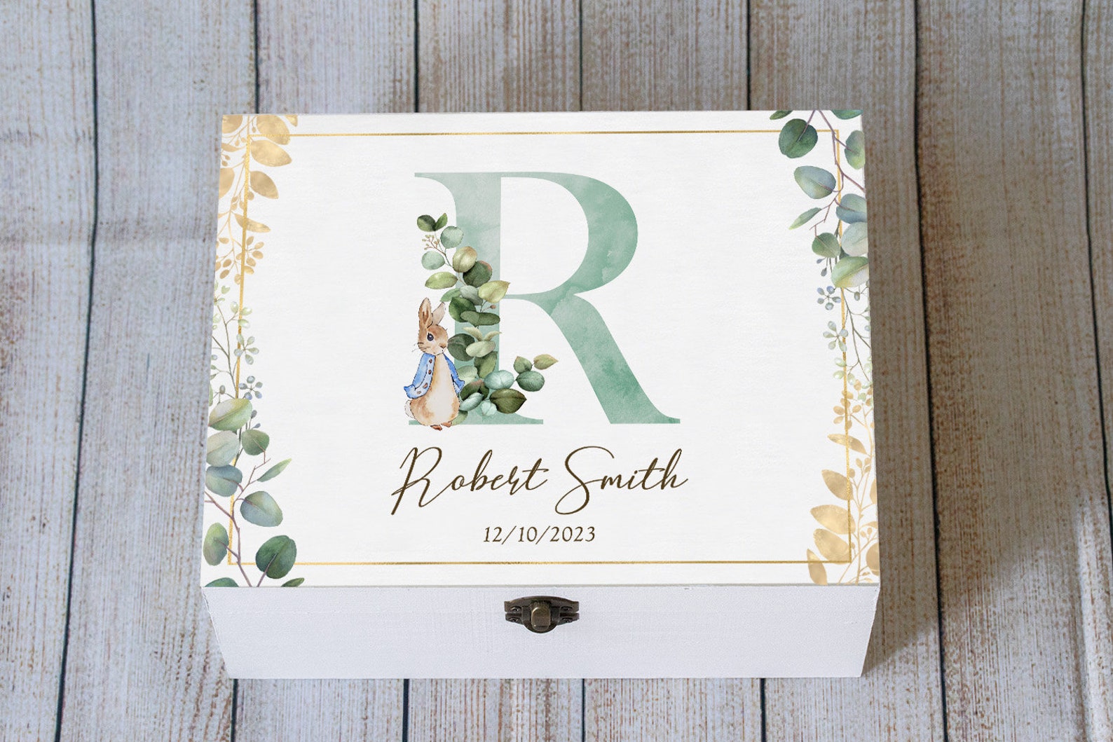 Personalised Baby Keepsake Box, Peter Rabbit Memory Box, Baby Shower ...