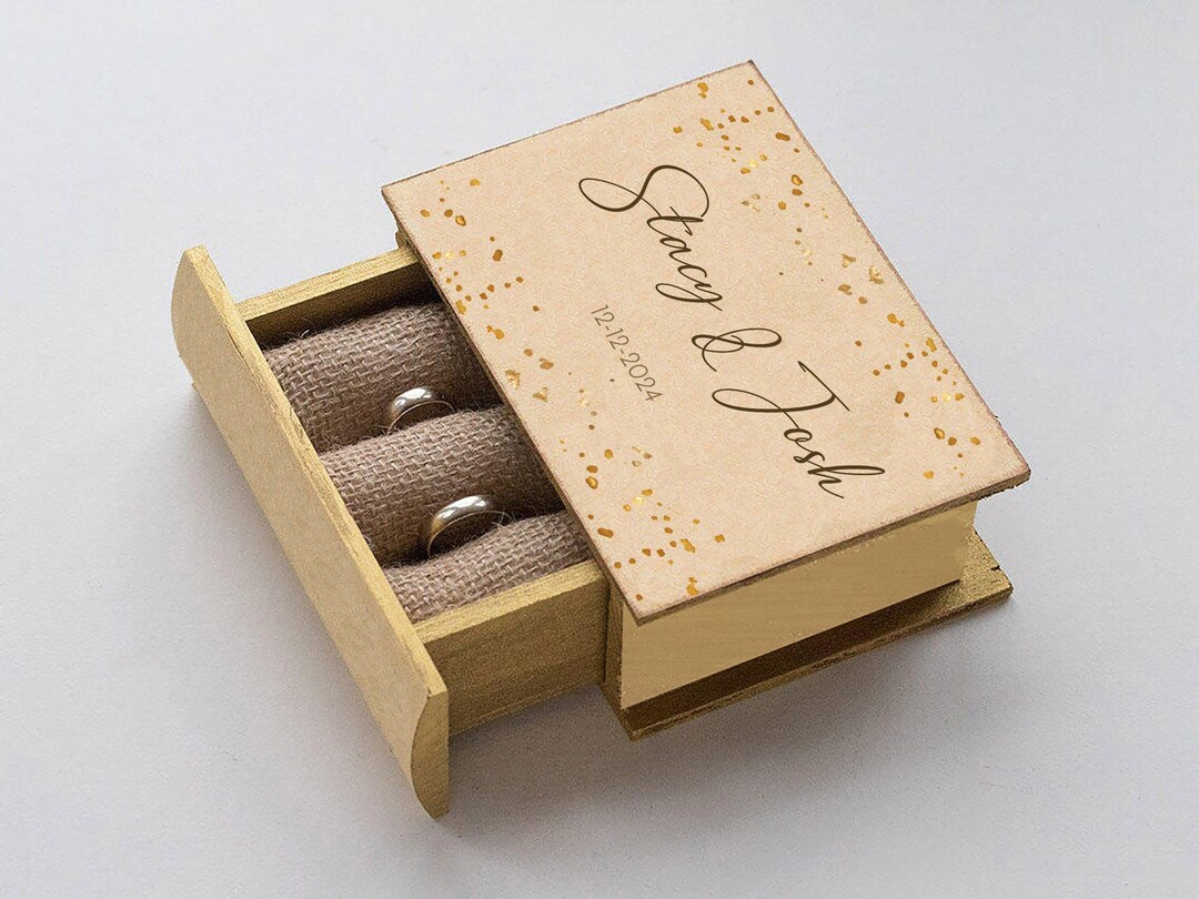Personalized Wedding Box, Gold Ring Box, Wedding Ring Box, Ring Bearer ...
