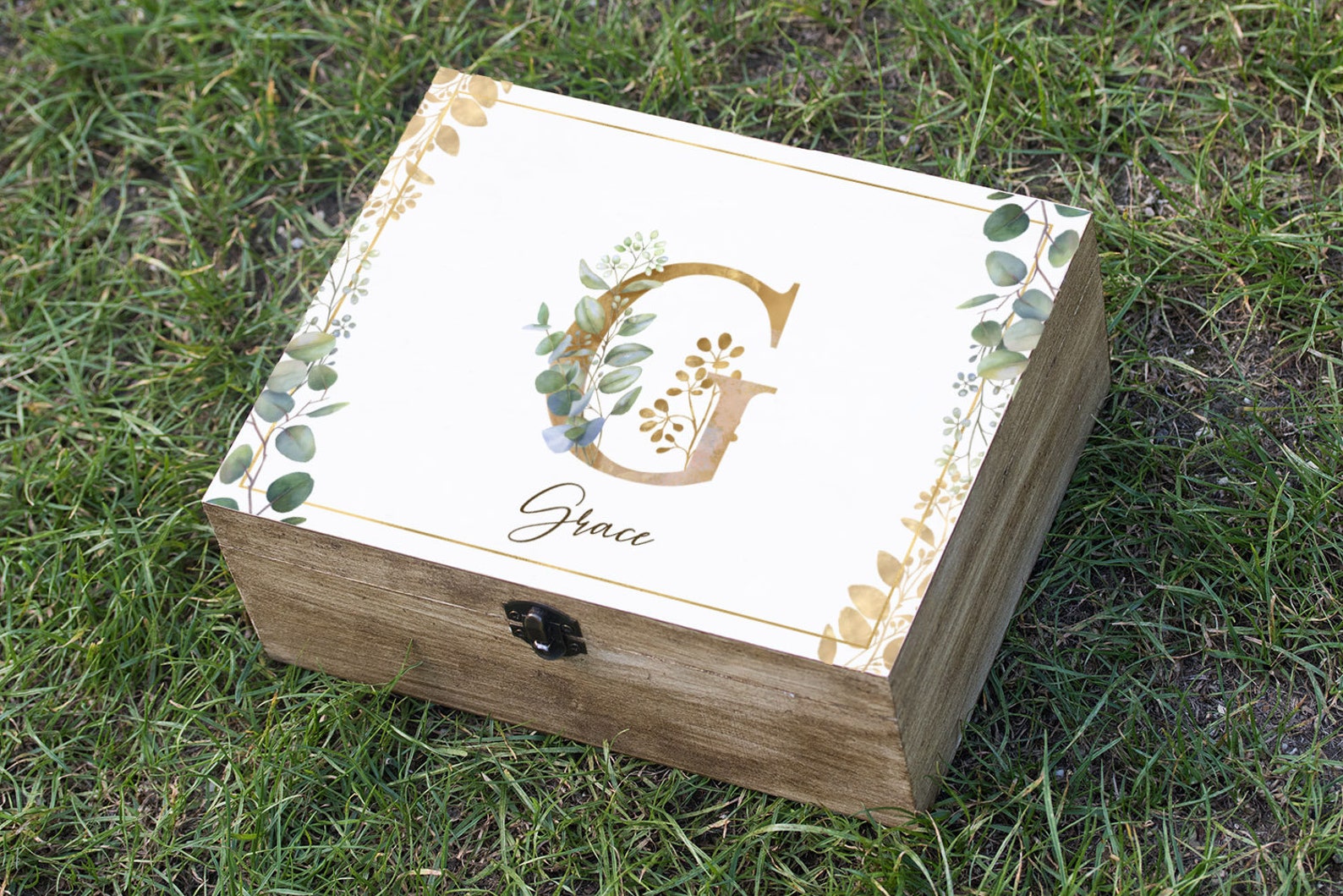 Personalized Memory Box Keepsake Box Floral Monogram Box - Etsy