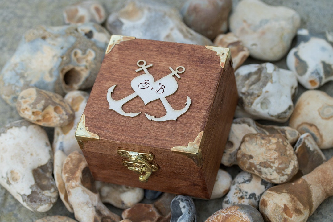 Marine Ring Box, Beach Wedding Ring Box, Nautical Wedding Box ...