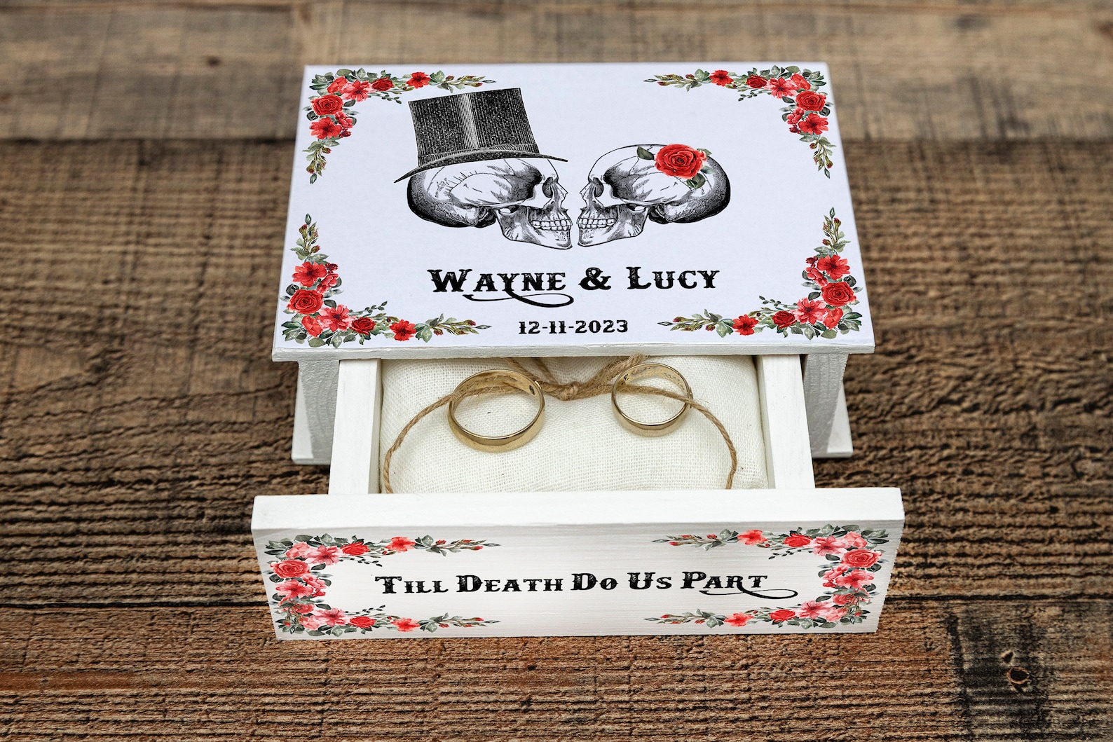 Gothic Ring Bearer Box Skulls Ring Box Halloween Wedding Ring - Etsy