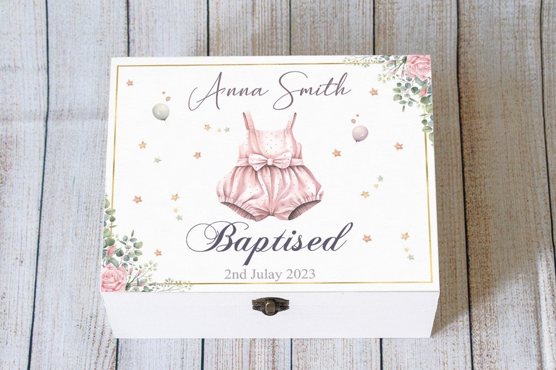 Personalized Baby Girl Baptism Box, Christening Gift Box, Christening ...