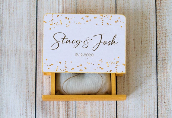 Personalized Wedding Box Gold Ring Box Wedding Ring Box | Etsy