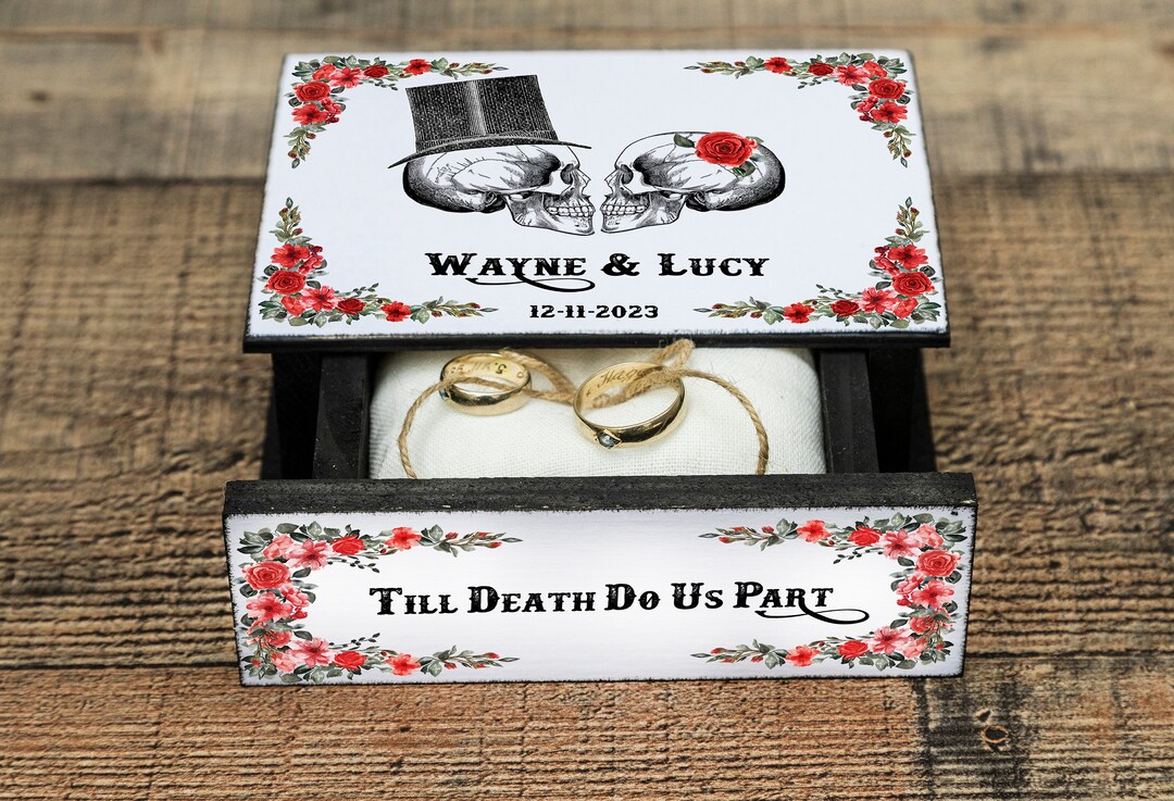 Gothic Ring Bearer Box Skulls Ring Box Halloween Wedding Ring - Etsy