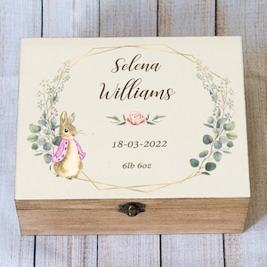 Personalised Baby Keepsake Box, Peter Rabbit Memory Box, Custom Baby ...