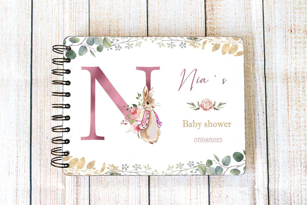 Personalized Peter Rabbit Baby Shower Guest Book – Custom Memory Book ...