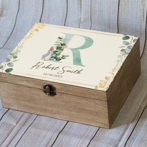Personalised Baby Keepsake Box, Peter Rabbit Memory Box, Baby Shower ...