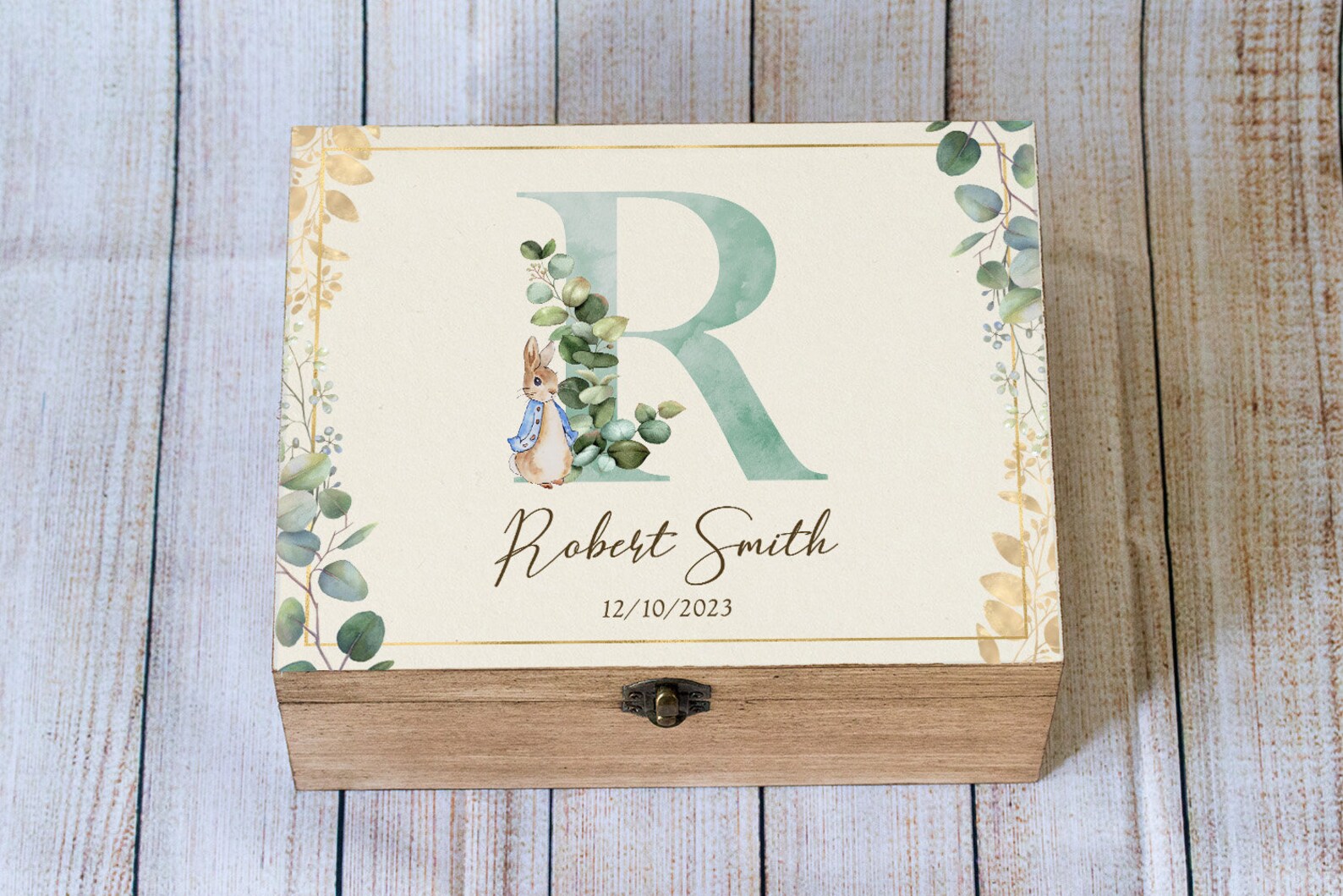 Personalised Baby Keepsake Box, Peter Rabbit Memory Box, Baby Shower ...