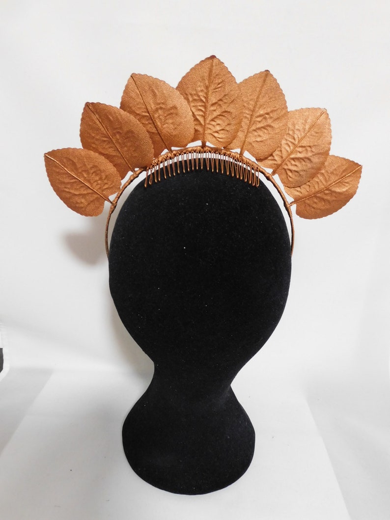 Athena // Statement Copper Leaf Crown Headpiece - Etsy Australia