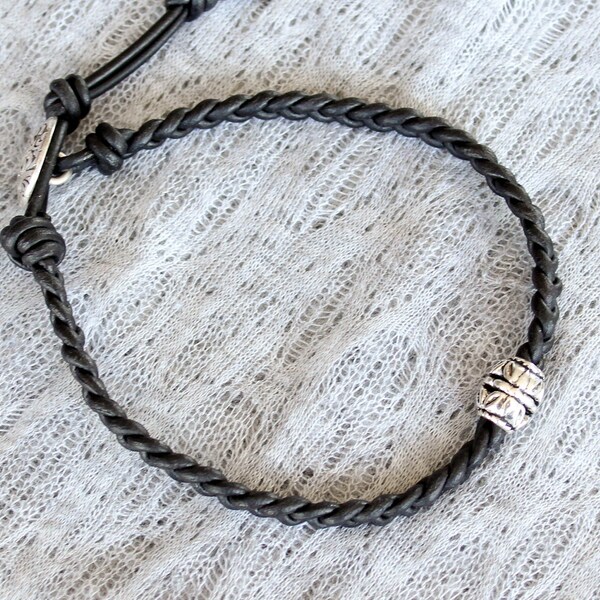 Leather Anklet - Etsy