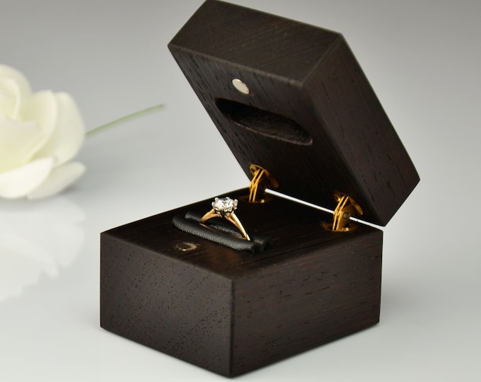 Proposal Box for Ring, Engagement Wood Box, Statement Ring, Black Wood ...