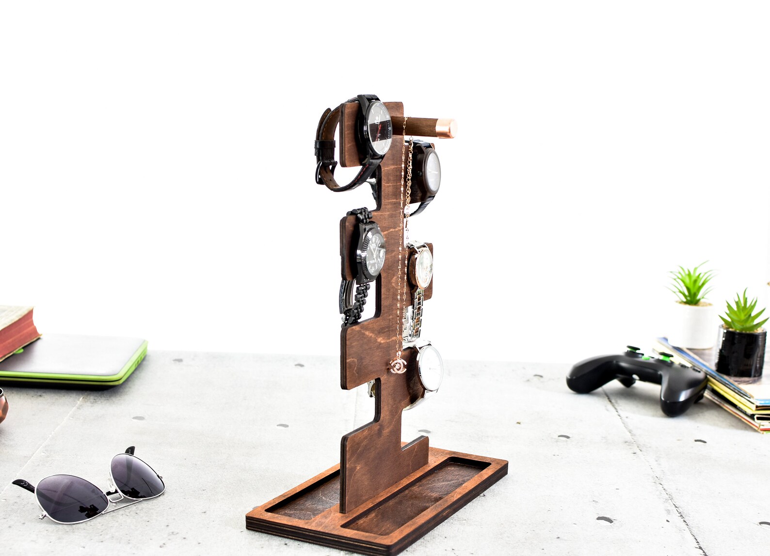 Organizer Watch Stand Rack Bracelet Tray Base Wooden Holder - Etsy