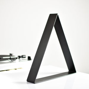 Vinyl Record Holder Table Desk for Loft, Industrial Steel Triangle ...