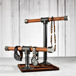 Industrial Pipe Watch Stand Rack Display Bracelet Tray Base Catch All ...