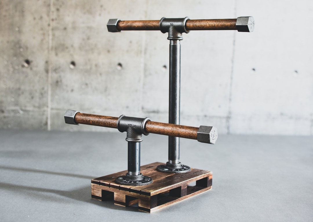 Industrial Pipe Watch Stand Rack Bracelet Palette Base,wooden Holder ...