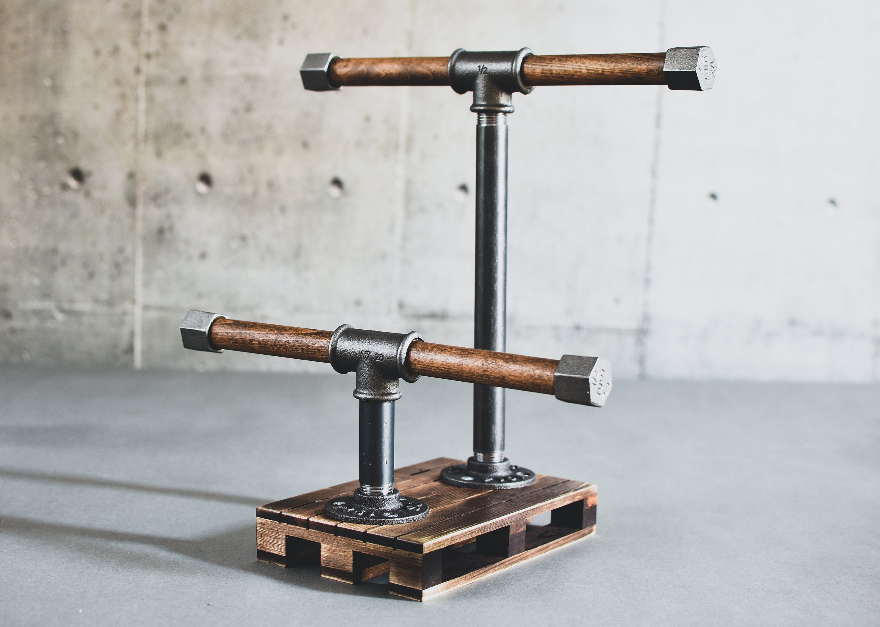 Industrial Pipe Watch Stand Rack Bracelet Palette Base,wooden Holder ...