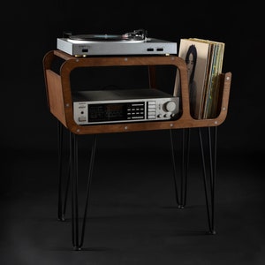 Record Player Stand Vinyl Record Shelf Holder Retro Console Gramophone ...