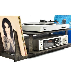 Turntable Stand Vinyl Record Holder Amplifier Amp Table Desk Record ...