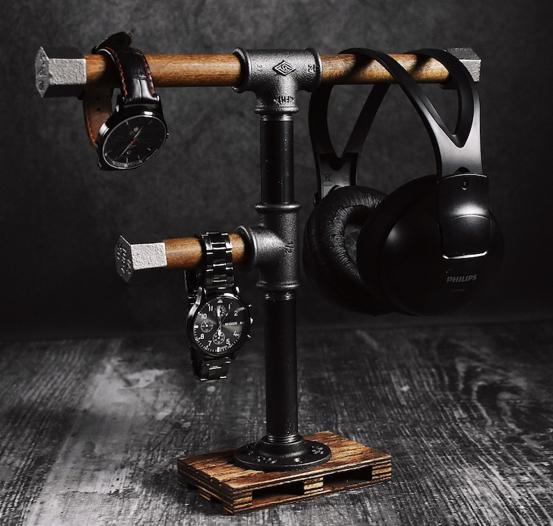Industrial Organizer Pipe Watch Stand Rack Necklaces,headphones Neck ...
