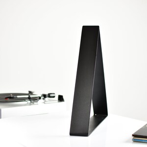 Vinyl Record Holder Table Desk for Loft, Industrial Steel Triangle ...
