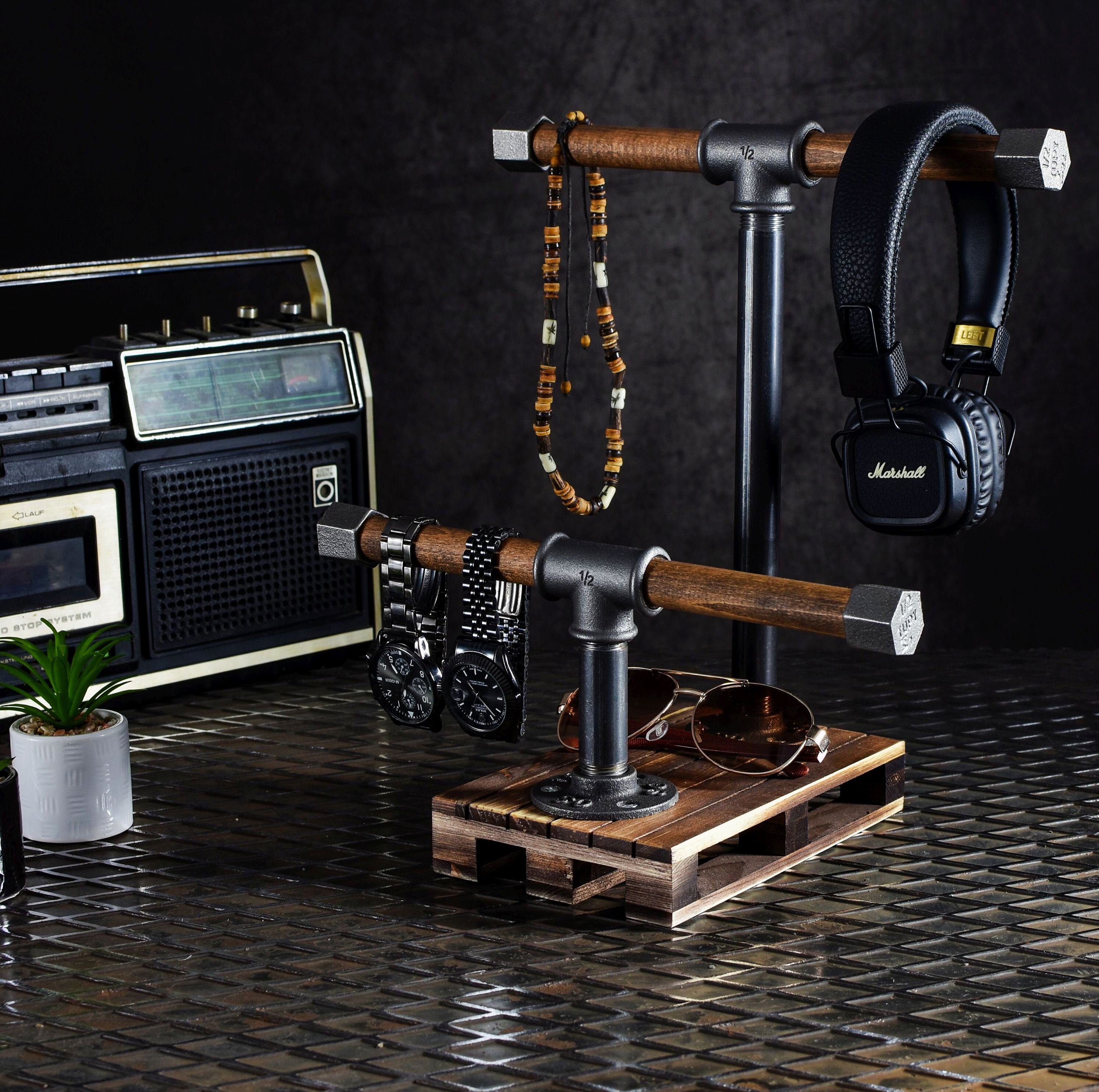 Industrial Pipe Watch Stand Rack Bracelet Palette Base,wooden Holder ...