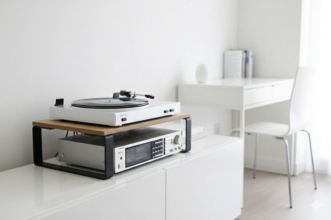 Turntable Stand, Riser, Amplifier Table, Vinyl, Compact Media Console ...