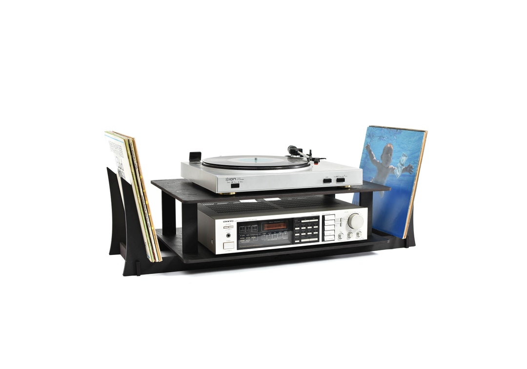 Turntable Stand Vinyl Record Holder Amplifier Amp Table Desk Record ...